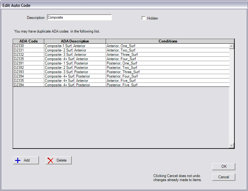 DentOffice Software Manual - Auto Codes